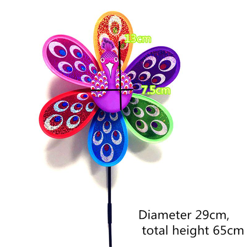 Buy Peacock Colorful 3D Lovely Kids Toy Wind Spinner Windmill Toys For ...