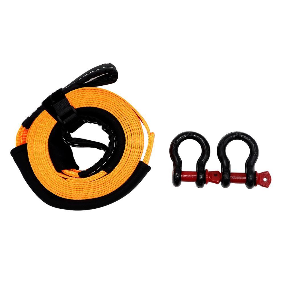 5m 5 Tons Heavy Duty Car Recovery Tow Strap Towing Rope with 2 Tow ...
