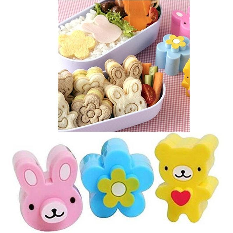 Buy 3 Pcs/set Cute Sandwich Cutters Mini Cookie Cutter Shapes Set for ...