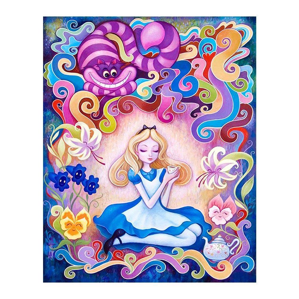 cartoon girl Moge Diamond Painting Full Round dream portrait sticking ...