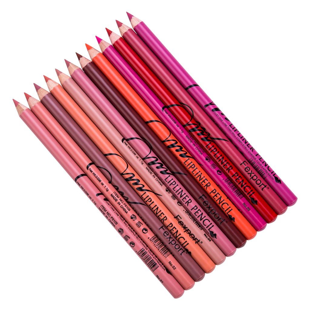 Buy 12 Colors Lip Makeup Pencils Lip Liner Pen Lipstick Pen Waterproof ...