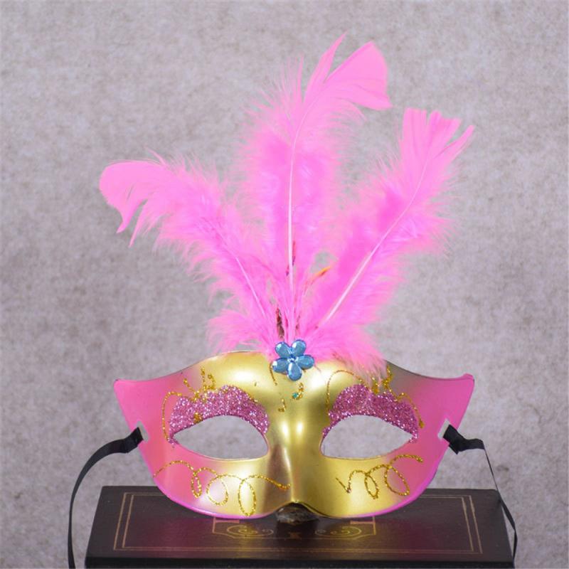 Buy LED Masquerade Feather Mask Lighted Flash Light Eye Masks Halloween ...