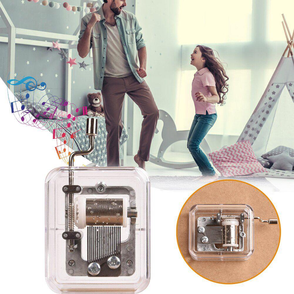 Buy Box Music Hand Mini Cranking Music Movement Transparent Diy Music ...