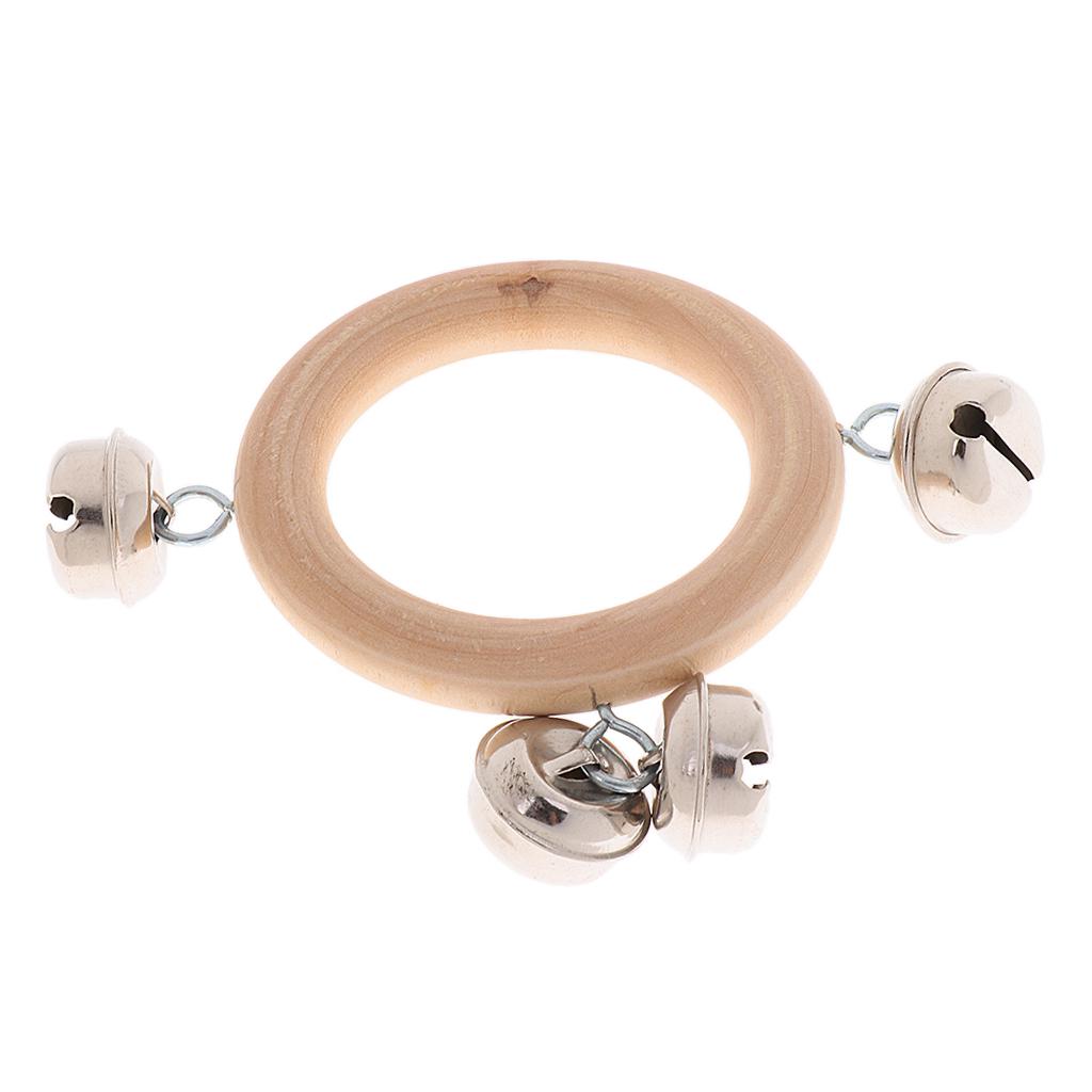 Buy Wooden Hand Shake Bell Ring Percussion Toys for Baby Grasp Training ...