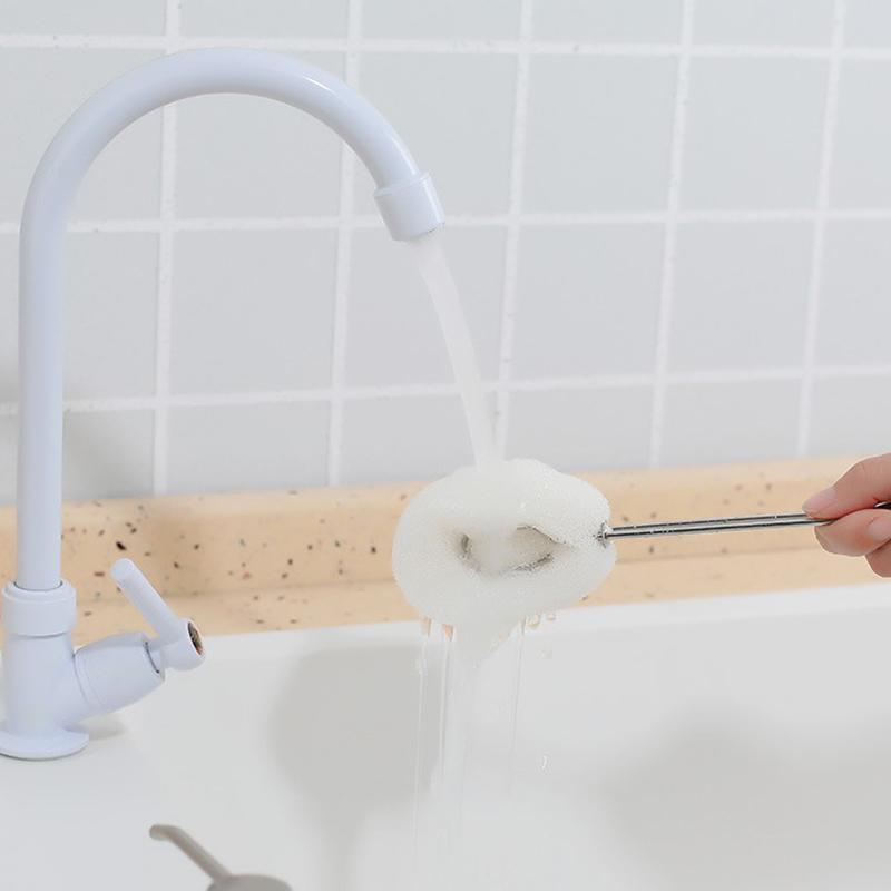Long Handle Sponge Cup Brush Cup Scrubber Cleaning Brush Kitchen ...