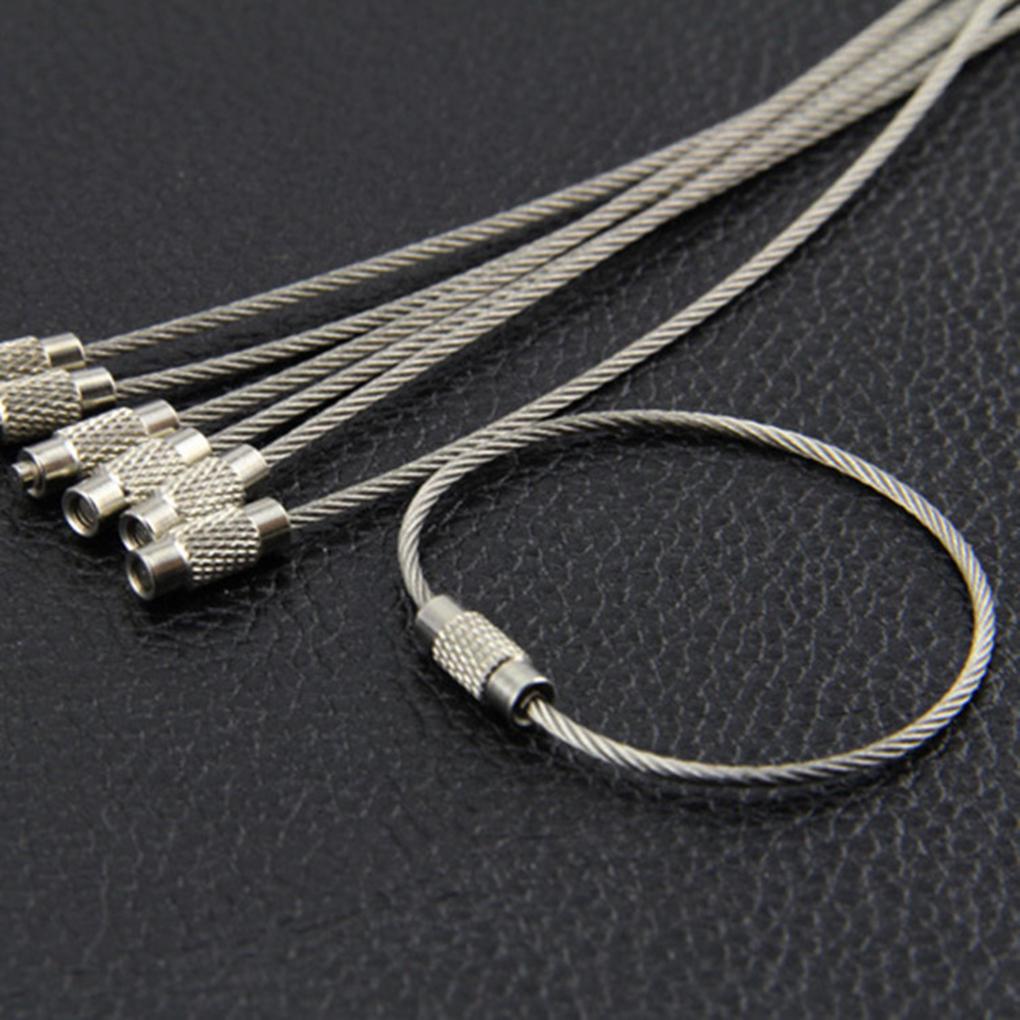 Buy Assorted Sizes Stainless Steel Falt Twist Key Ring Round Keychain ...