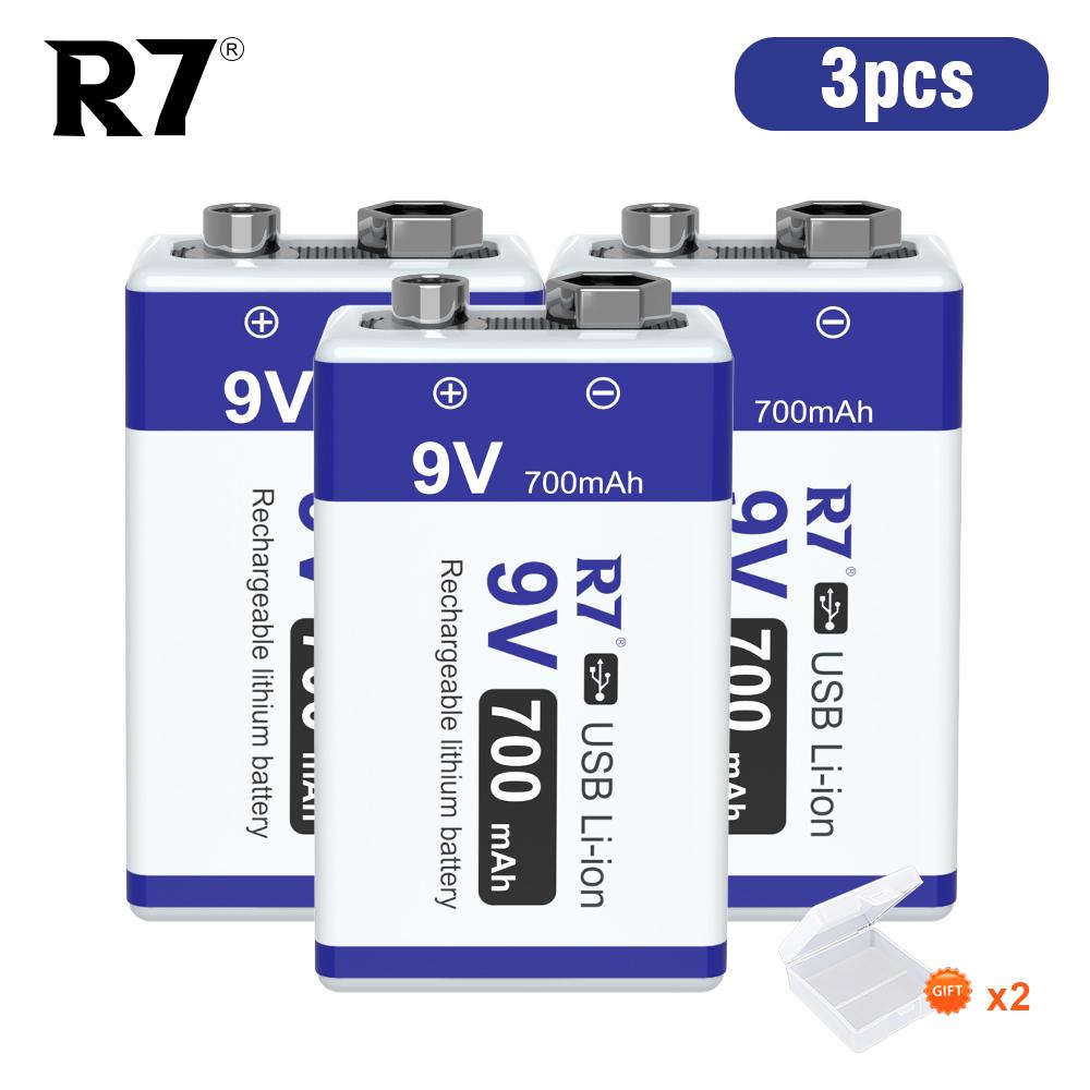 Buy 9V 700mAh Li-ion Rechargeable Battery Micro USB Batteries 9 V ...