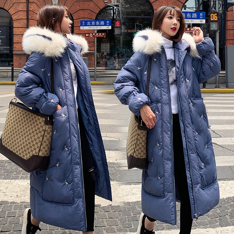 Winter Women's Fashion long Coat temperament hooded cap coats Thickened ...