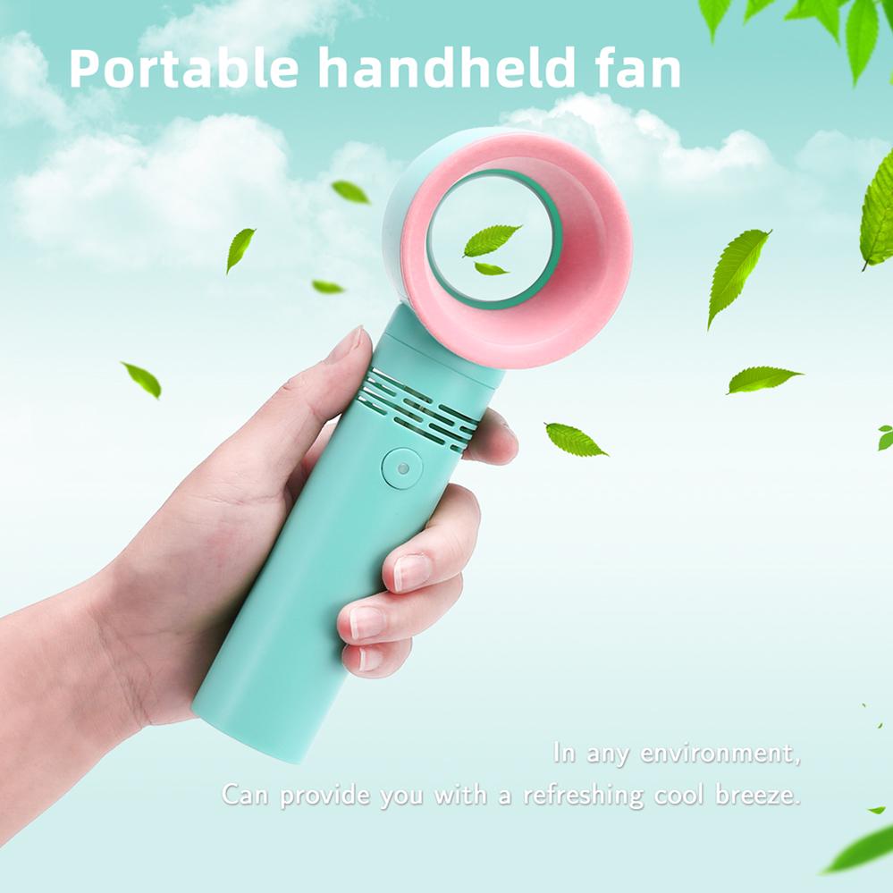 Portable Bladeless Hand Held Cooler Mini USB No Leaf Desk Fan Air ...