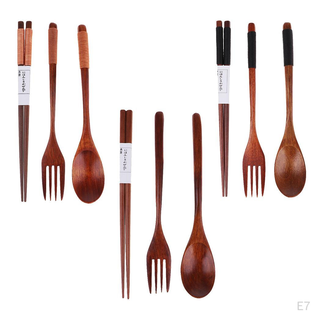 Satın alın Portable Travel Camping Compact Utensil Set Wood Spoon Fork ...