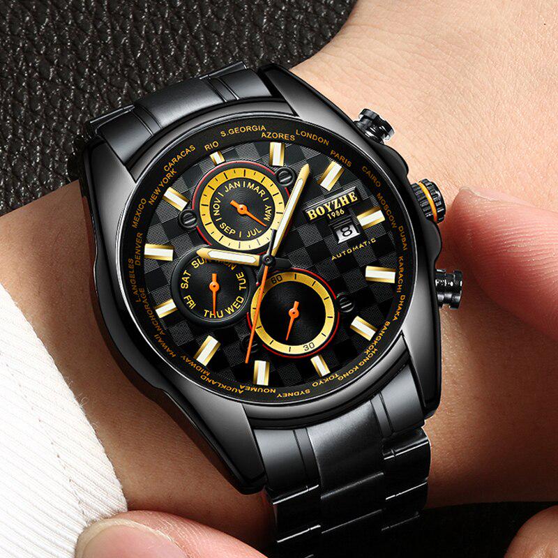 Buy BOYZHE Men Automatic Mechanical Watches Fashion Luxury Stainless ...