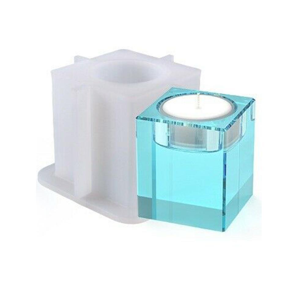 Buy Square Candle Holder Ornament Silicone Mould DIY Crystal Epoxy Mold ...