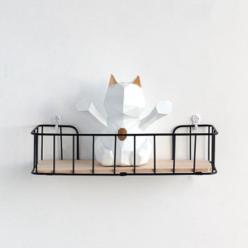 Buy Retro Wall Mounted Shelf Wire Rack Storage Unit With Hooks Basket ...