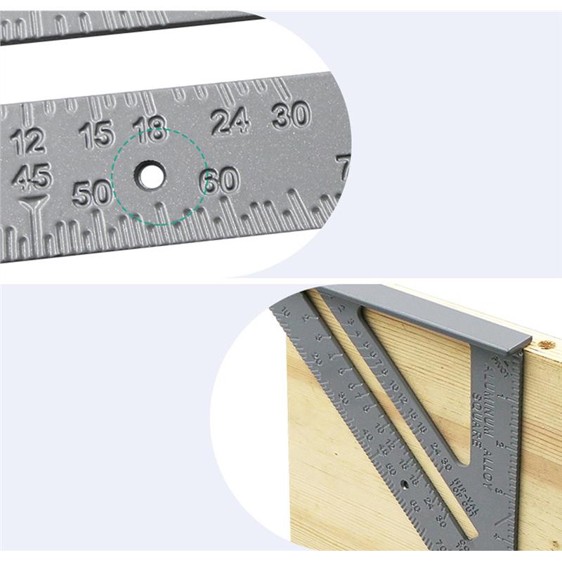 Buy Triangular Ruler 45 Degree 90 Degree Practical Metal Office Ruler ...