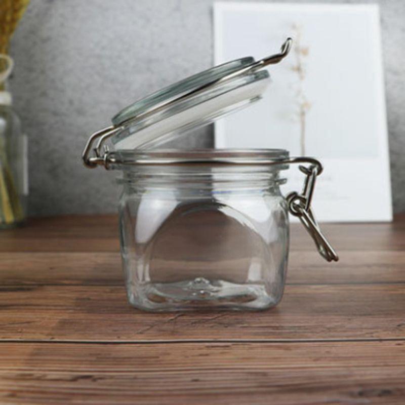 220ML Plastic Square Clip Top Storage Jar With Airtight Preserving ...