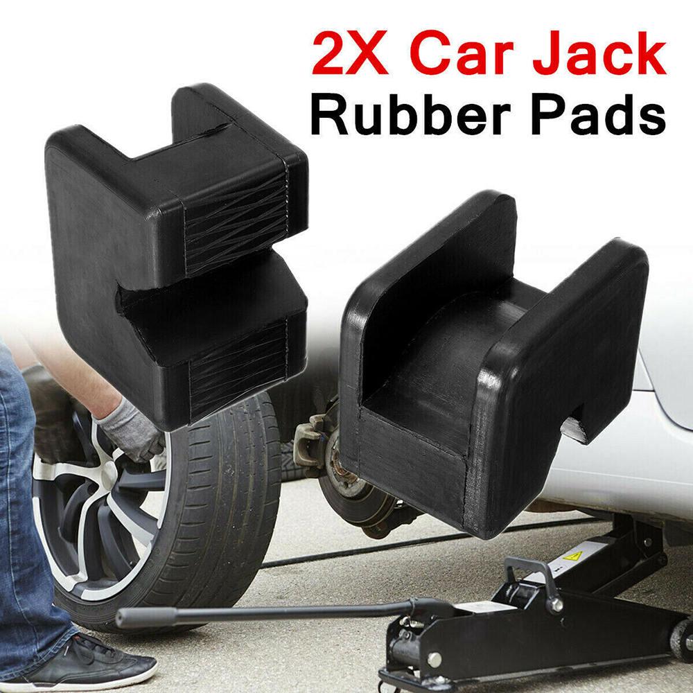 2Pcs Rubber Slotted Pad Lift Trolley Jacking Block Guard Adapter Car ...
