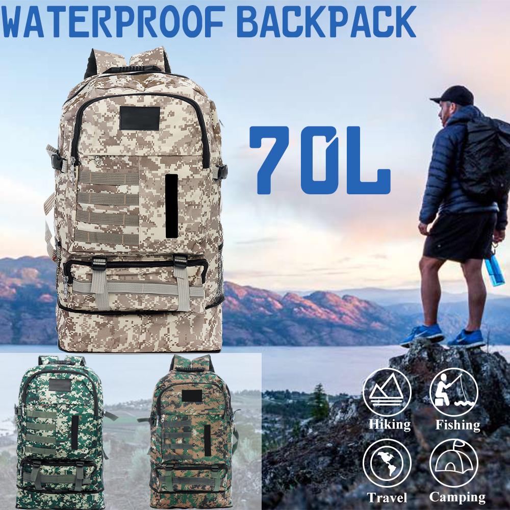 Buy 70L Outdoor Rucksack Luggage Backpack Tactical Military Camouflage Scratch Waterproof ...