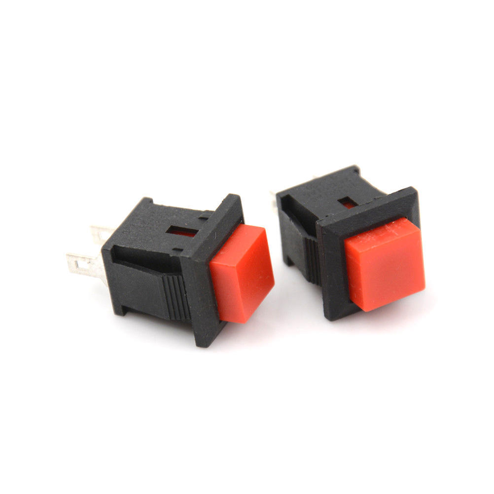 Buy 10Pcs Red Square SPST NonLocking Reset/Self-Locking Push Button ...