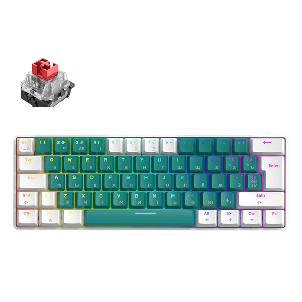 Buy T60 Gamer Keyboard Red/Blue Switch 62 Keys Wired Mechanical ...