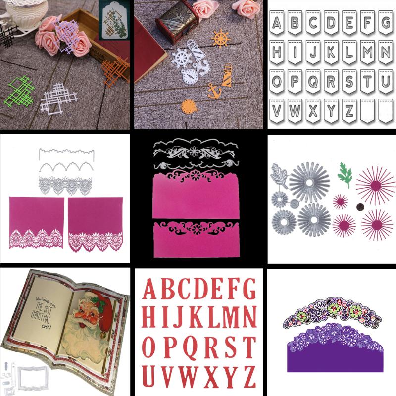 Buy Alphabet Cutting Dies Stencil DIY Scrapbooking Embossing Album ...