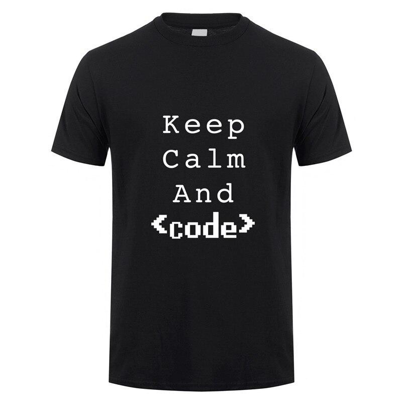 Buy Summer Keep Calm And Code T Shirt Men Short Sleeve Funny Programmer ...