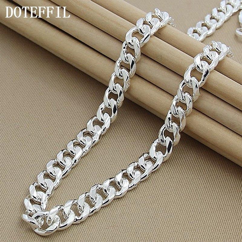 925 Sterling Silver 10MM 22-Inch Men Necklace Side Chain Atmospheric ...