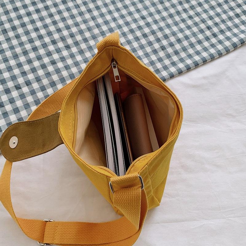 Buy Autumn new style canvas bag women's single shoulder diagonal bag ...