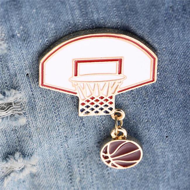 Sport Brooches Basketball Hoop Enamel Pin Boy Lapel Pin Hat Bag Pins ...