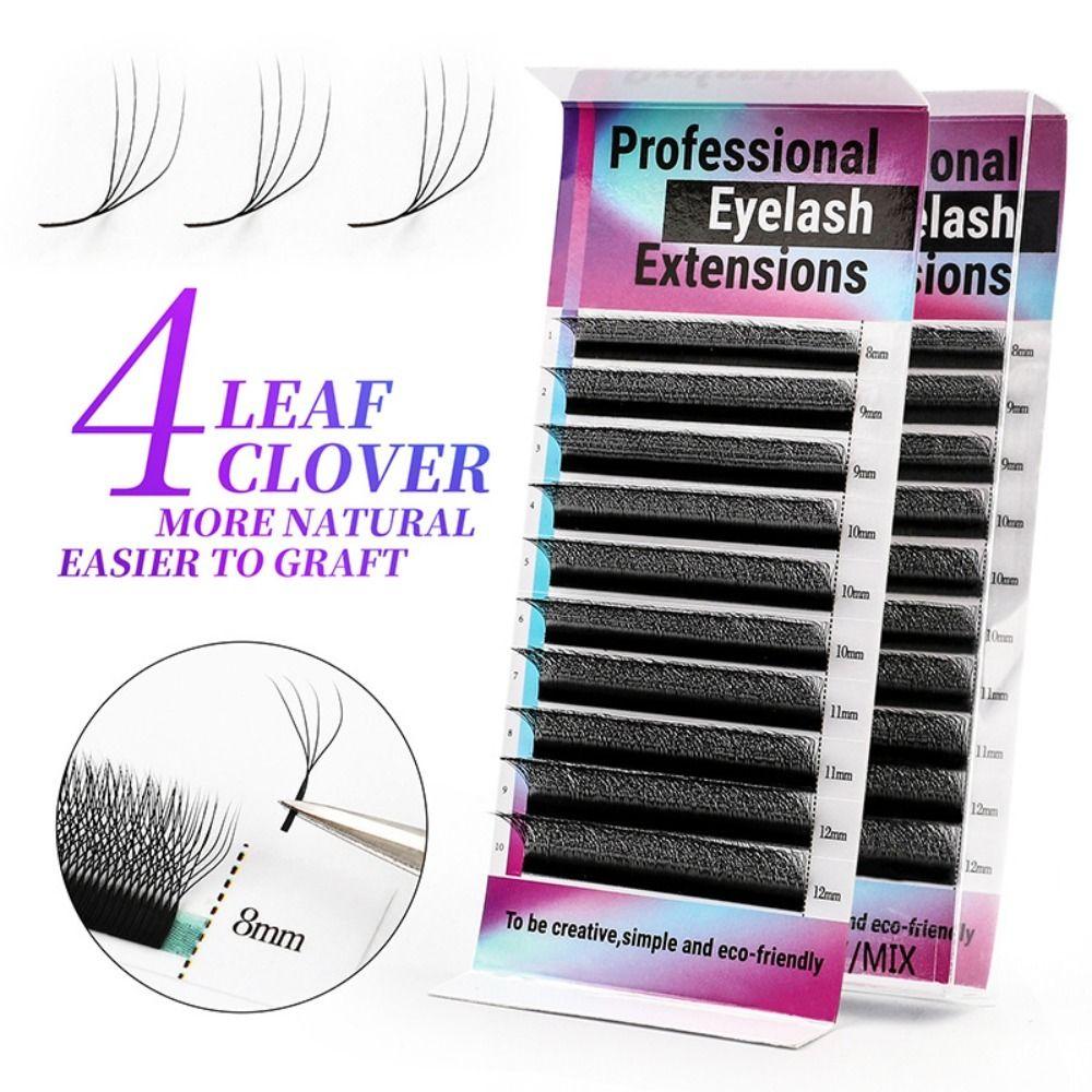 Bloom False Eyelashes Clover Soft Light W Shape Premade Volume 3D 4D ...