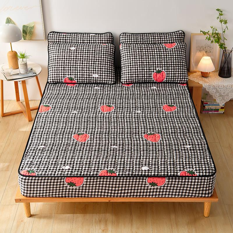 Buy Solid Color Hypoallergenic Bed Mattress Cover Thicken Quilted ...