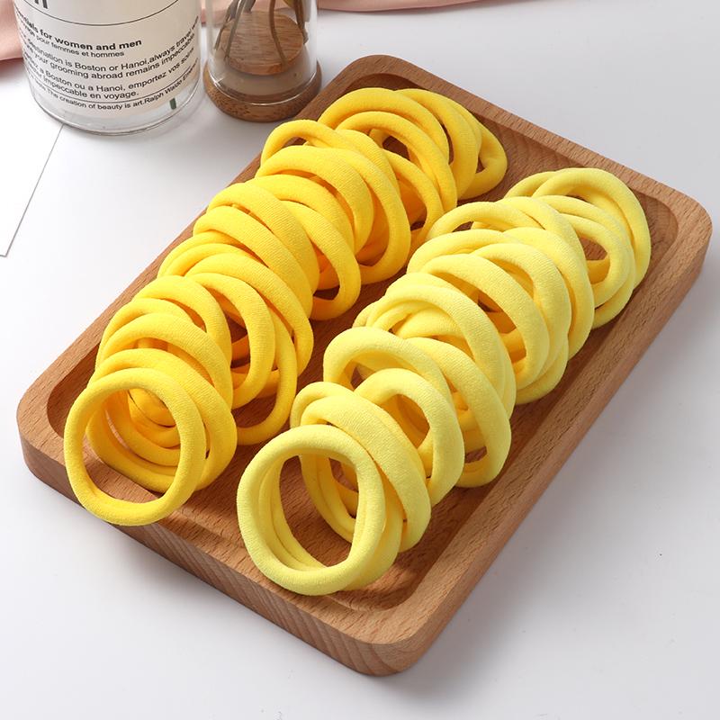 Buy 50pcs/set Girls Solid Color Big Rubber Band Gum Headwear Elastic ...