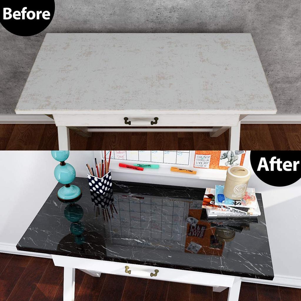 Buy Jazz Black Marble Vinyl Wallpaper Self Adhesive Waterproof Kitchen ...