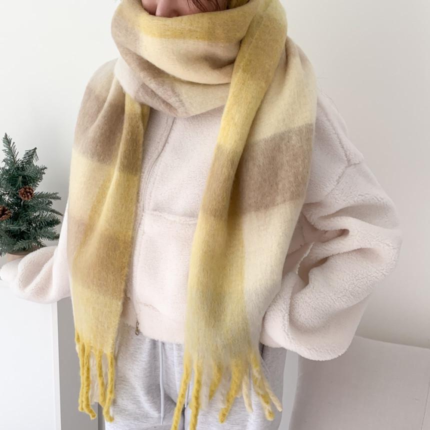 Cheap Blue City cream square check long muffler shawl 5color | Joom