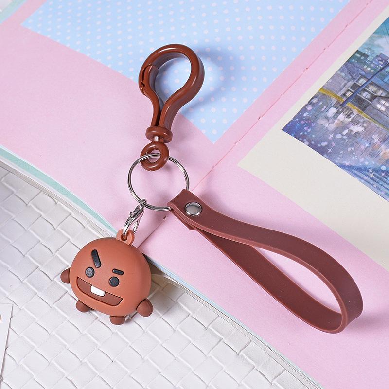 Buy Kpop BTS Keychain TATA CHIMMY Cooky RJ MANG KOYA SHOOKY Bangtan Boys Key Ring with Bell ...