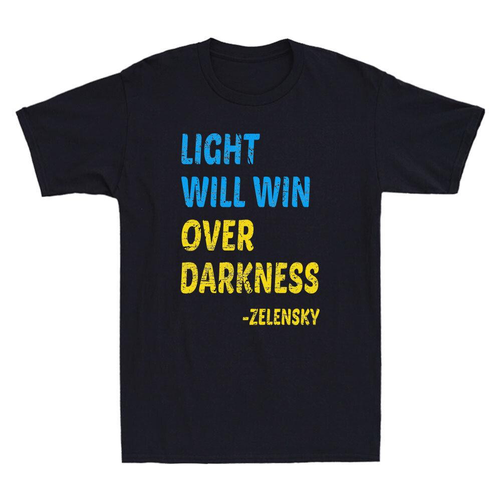 Buy Light Will Win Over Darkness Funny Quote Stand Polyester T-Shirt O ...