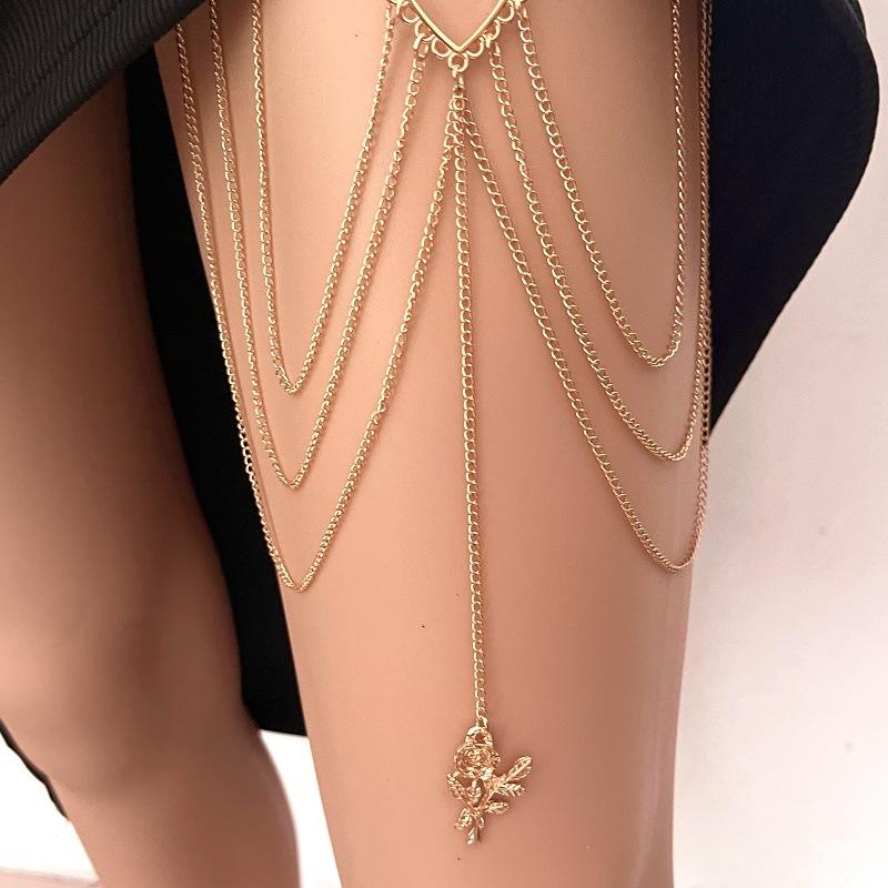 Cheap Fashion Love Rose Flip Legs Chain Streaming Multi -Layer Legs ...