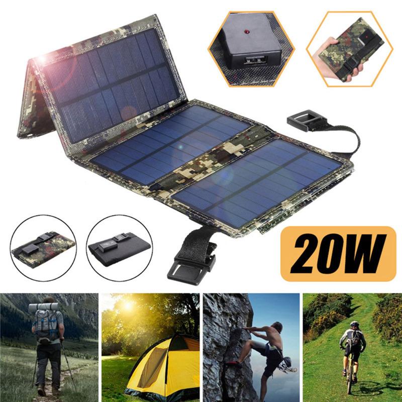 Buy 20w Usb Foldable Solar Panel Portable Flexible Small Waterproof 5v ...