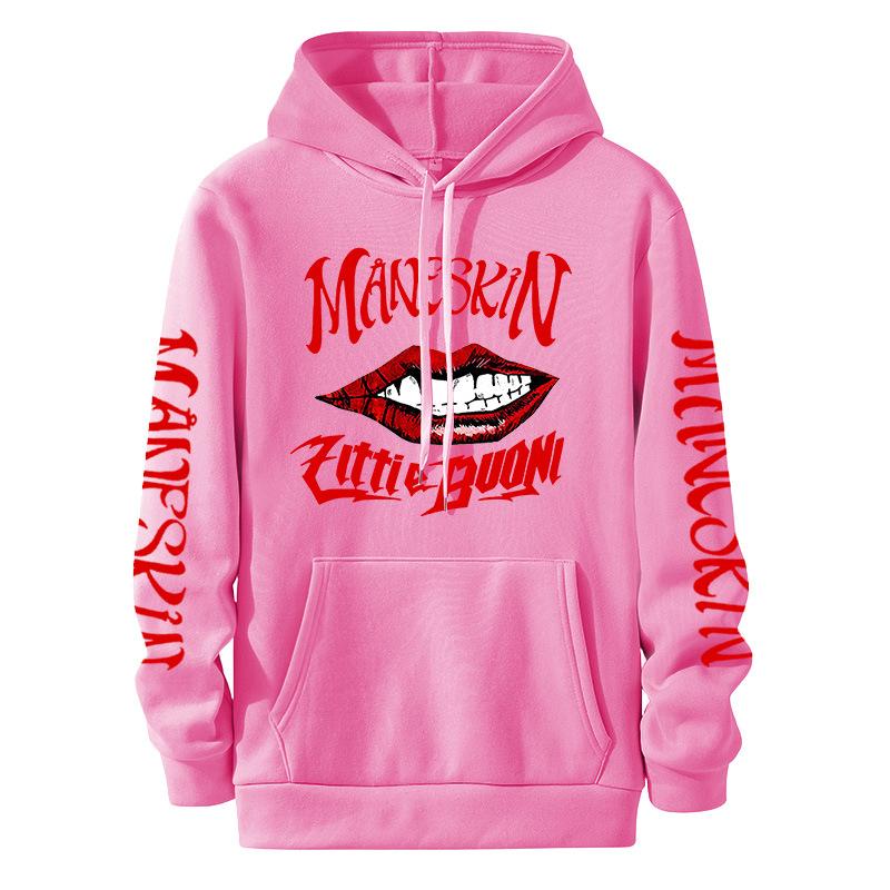 Buy Maneskin Hoodies Tracksuit Pullover Hooded Streetwear Harajuku Sweatshirts Maneskin Merch ...