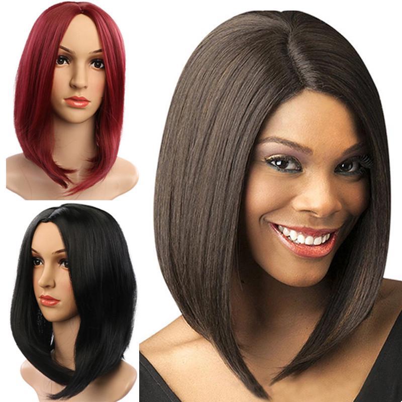 Buy Solid Color Straight Hair Wigs Womens Synthetic Length Hairpiece ...