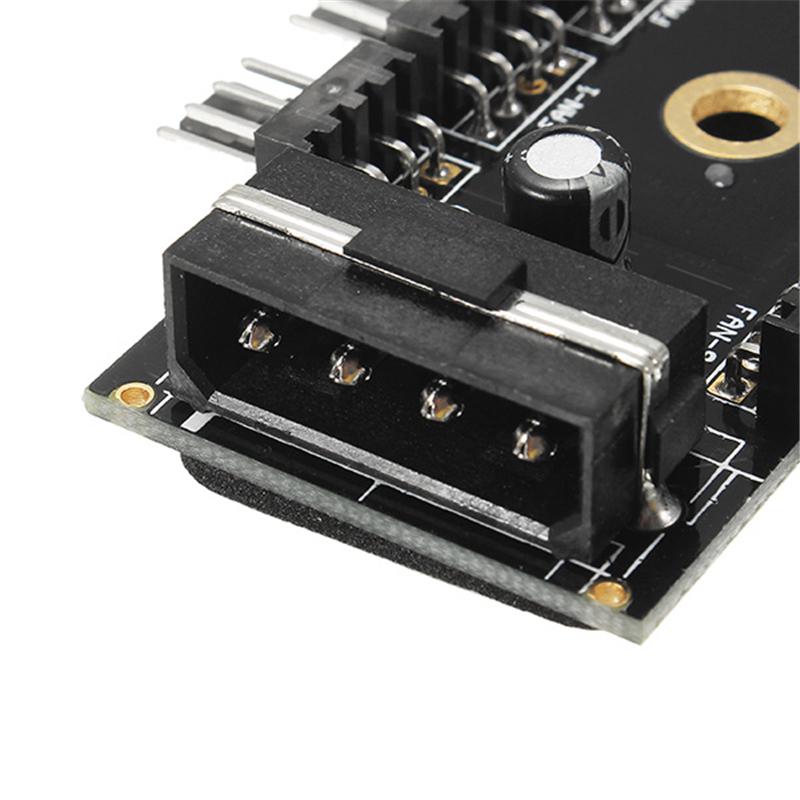 Buy 12V 10 Way 4 Pin Fan Hub Governor with PWM Connection Cable CPU Fan ...