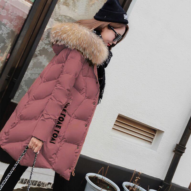 Winter Large-collar Cotton-padded Jacket Medium-length Large-size Down ...