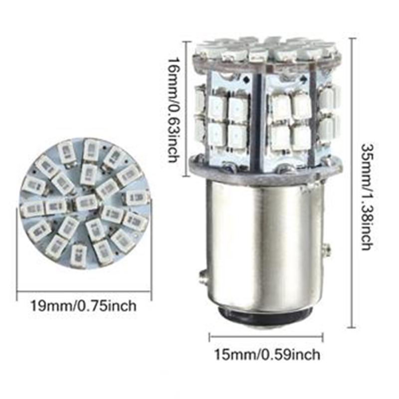 Buy Pack of 2 Super Bright BAY15D 1157 50SMD 1206 LED Car Brake Light ...