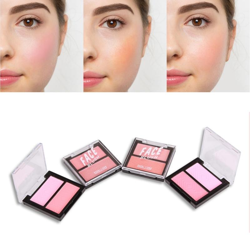 Buy Two-Tone Blush Pressed Powder Decorate Facial Righten Skin Color ...