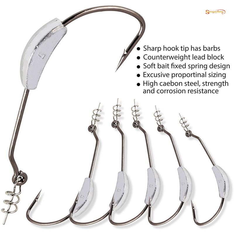 Buy Sougayilang 25pcs Fishing Hooks Super Hard Sharp Hooks Worm Hook ...