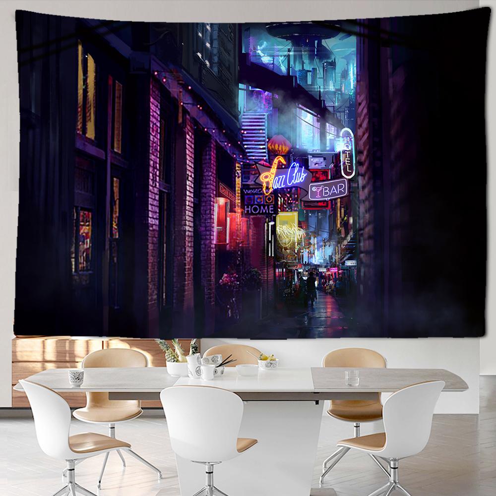 Cheap Cyberpunk Futuristic Steam City Tapestry Art Home Psychedelic ...