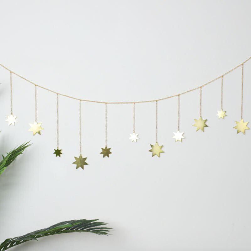 Buy Metal Star Shape Hanging Decoration Photo Living Room Wall Hanging ...