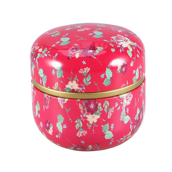 Buy 1 Pc Tea Leaf Jar Rounded Tinplate Dual Lid Can Sealing Can Candy ...