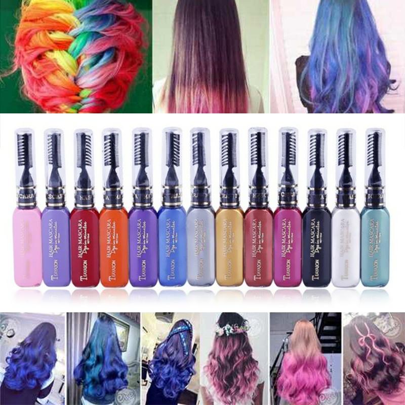 Buy Disposable Hair Color Temporary Non-toxic DIY Hair Color Mascara ...