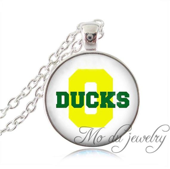 Fashion Jewelry Oregon Ducks And Beavers College Team Necklace Glass ...