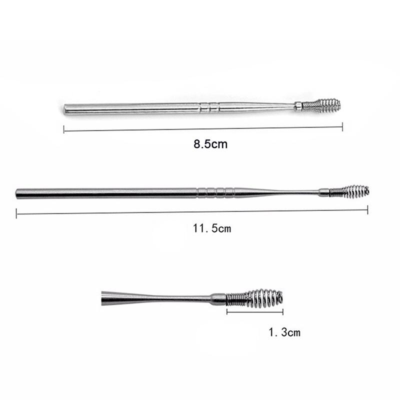 Buy Stainless Steel Spiral Ear Pick Spoon Ear Wax Removal Cleaner Ear ...